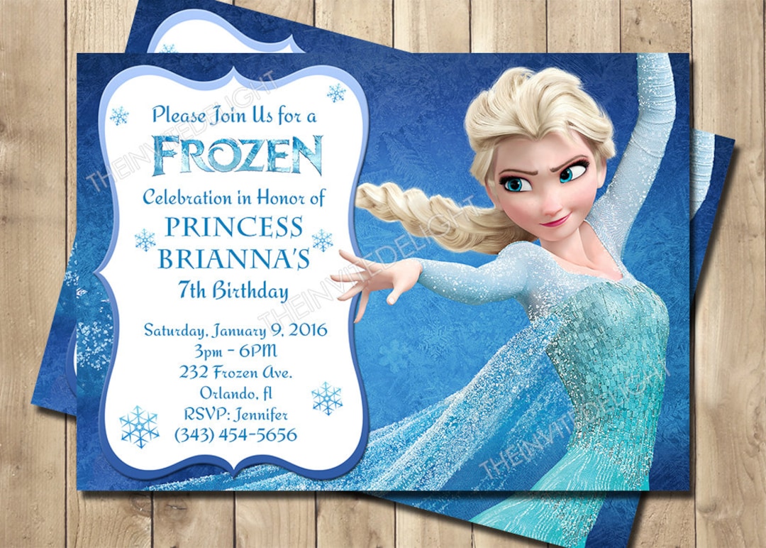 Frozen Birthday Invitation - Frozen Princess Elsa Invite - Queen Elsa ...