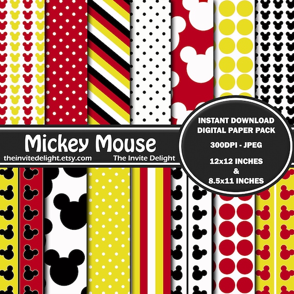 Mickey Digital Paper - Etsy