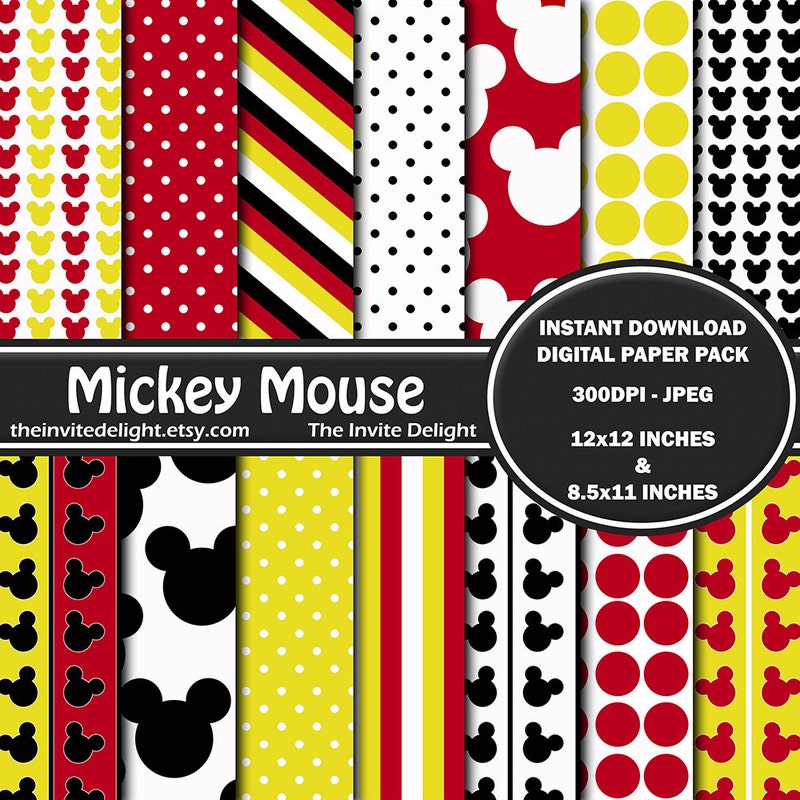 Mickey Digital Paper - Etsy