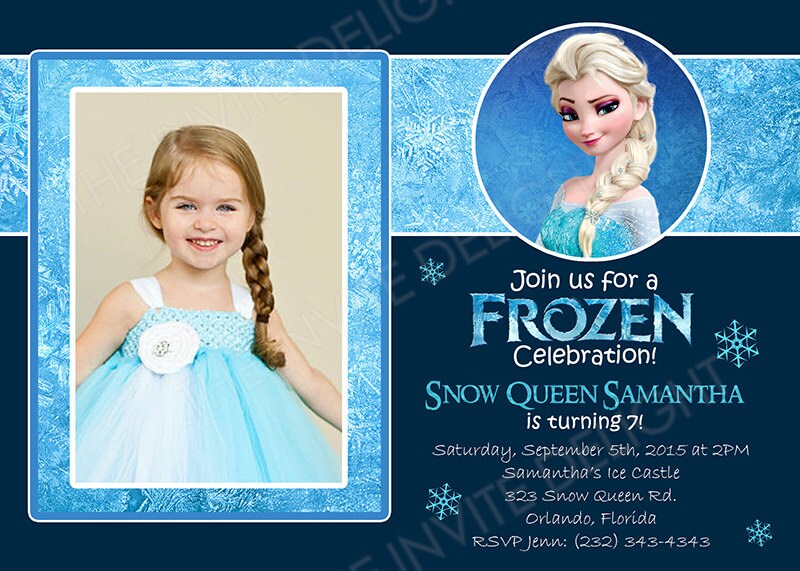 Frozen Birthday Invitation Frozen Party Invite Elsa Snow | Etsy