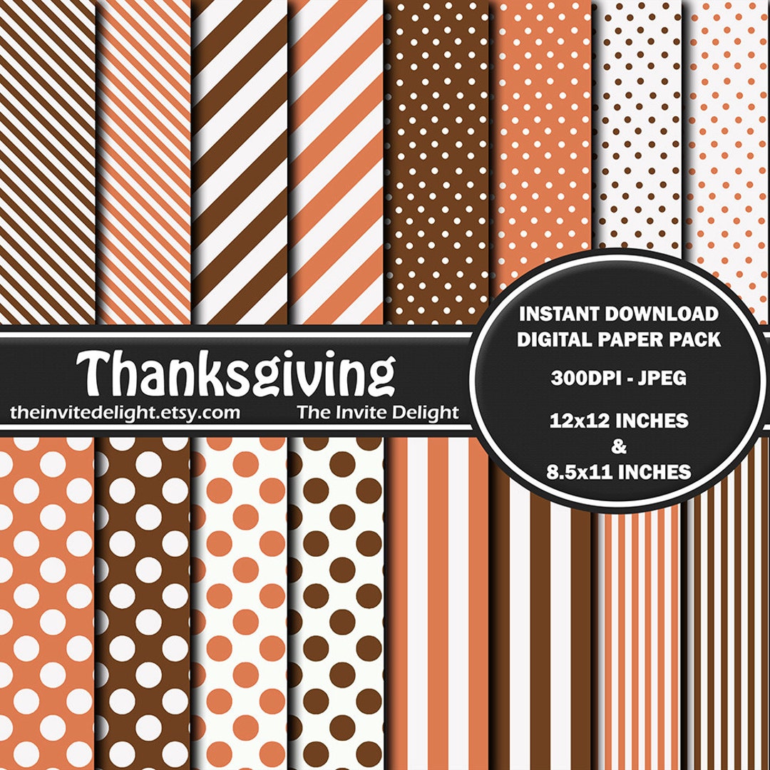 Thanksgiving Digital Paper Pack, Autumn Harvest Party, Halloween ...