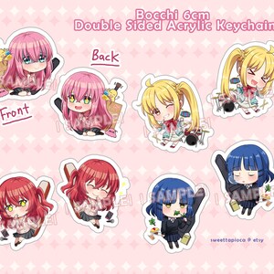 Bocchi the Rock Double Sided Chibi Cute Kawaii Acrylic Keychain - Etsy