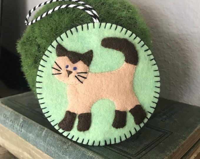Personalized Siamese Cat Ornament Handmade Felt Cat Etsy