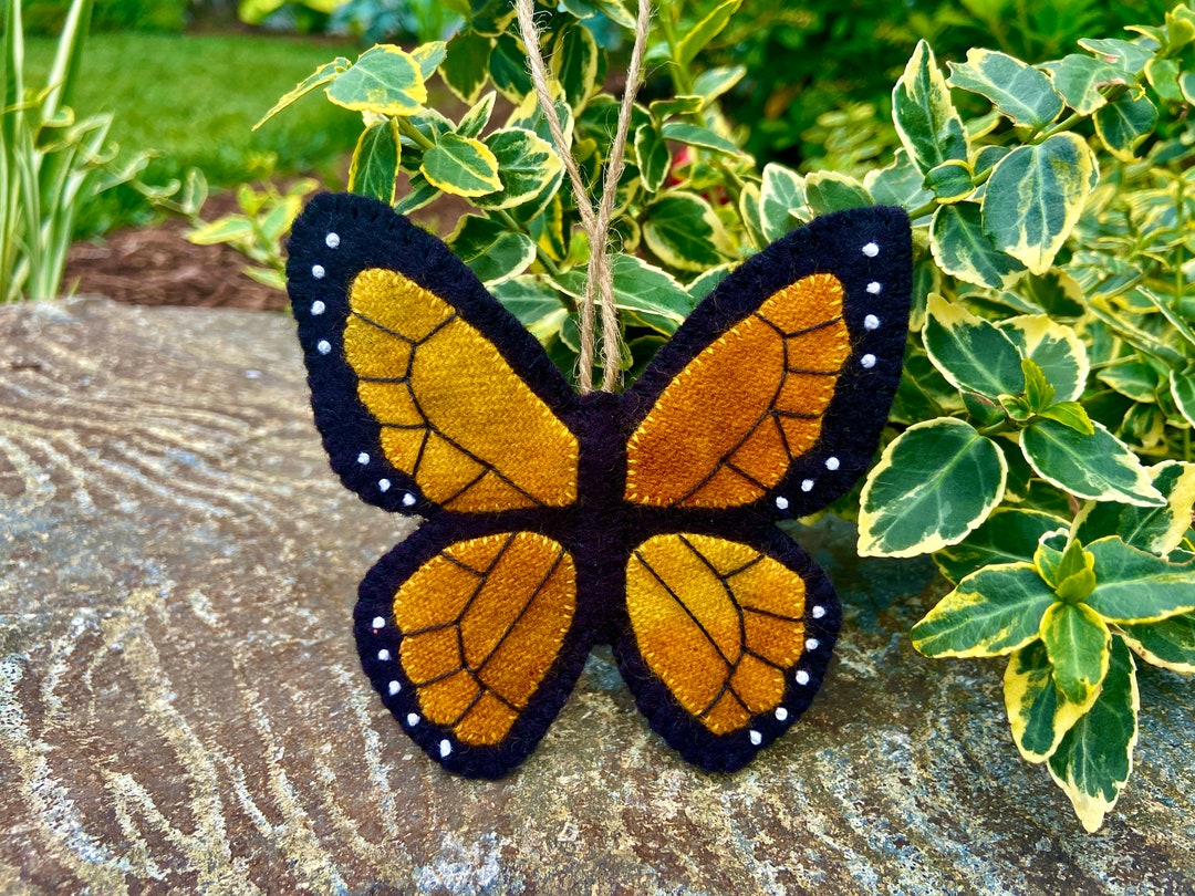 DIY Monarch Butterfly Ornament Kit, Wool Applique, Twine - Etsy