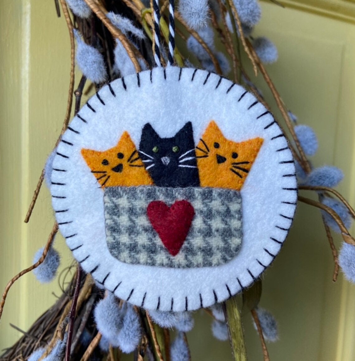 Cat Ornament Magnet Wool Felt Kitty Kitten Wool Felt | Etsy