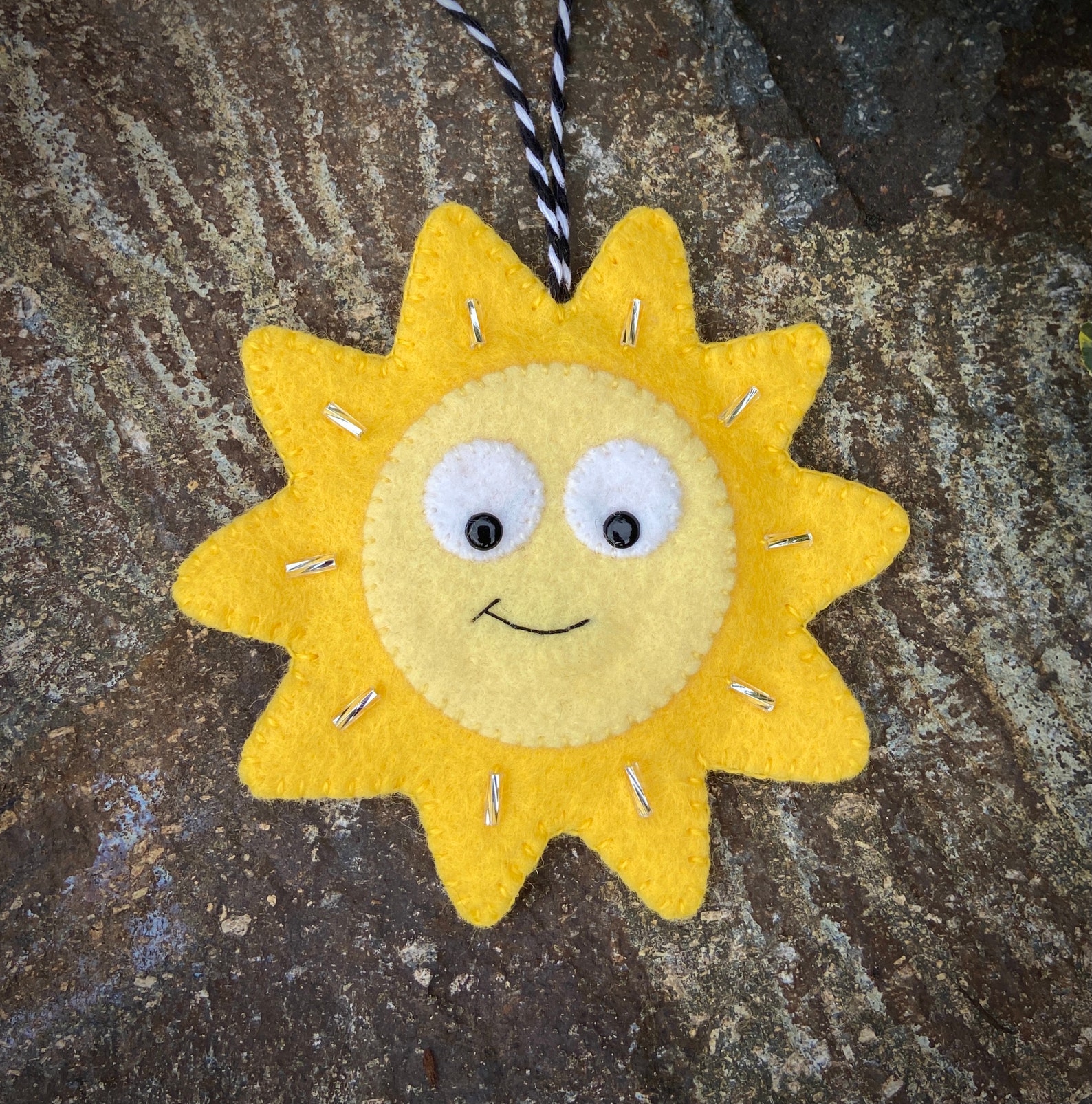 Sun Ornament Sun Magnet Wool Felt Sunshine Ornament | Etsy