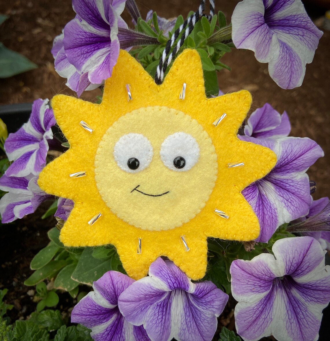 Sun Ornament Sun Magnet Wool Felt Sunshine Ornament | Etsy