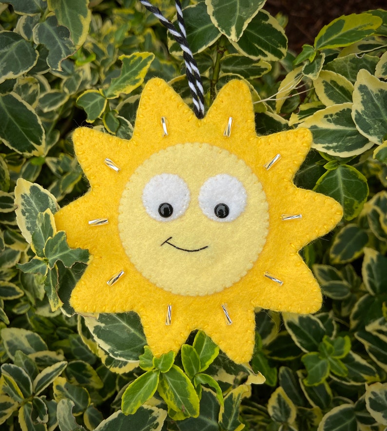 Sun Ornament Sun Magnet Wool Felt Sunshine Ornament | Etsy