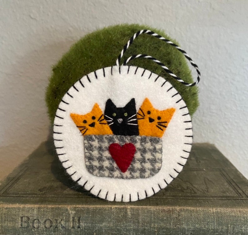 Cat Ornament Magnet Wool Felt Kitty Kitten Wool Felt - Etsy