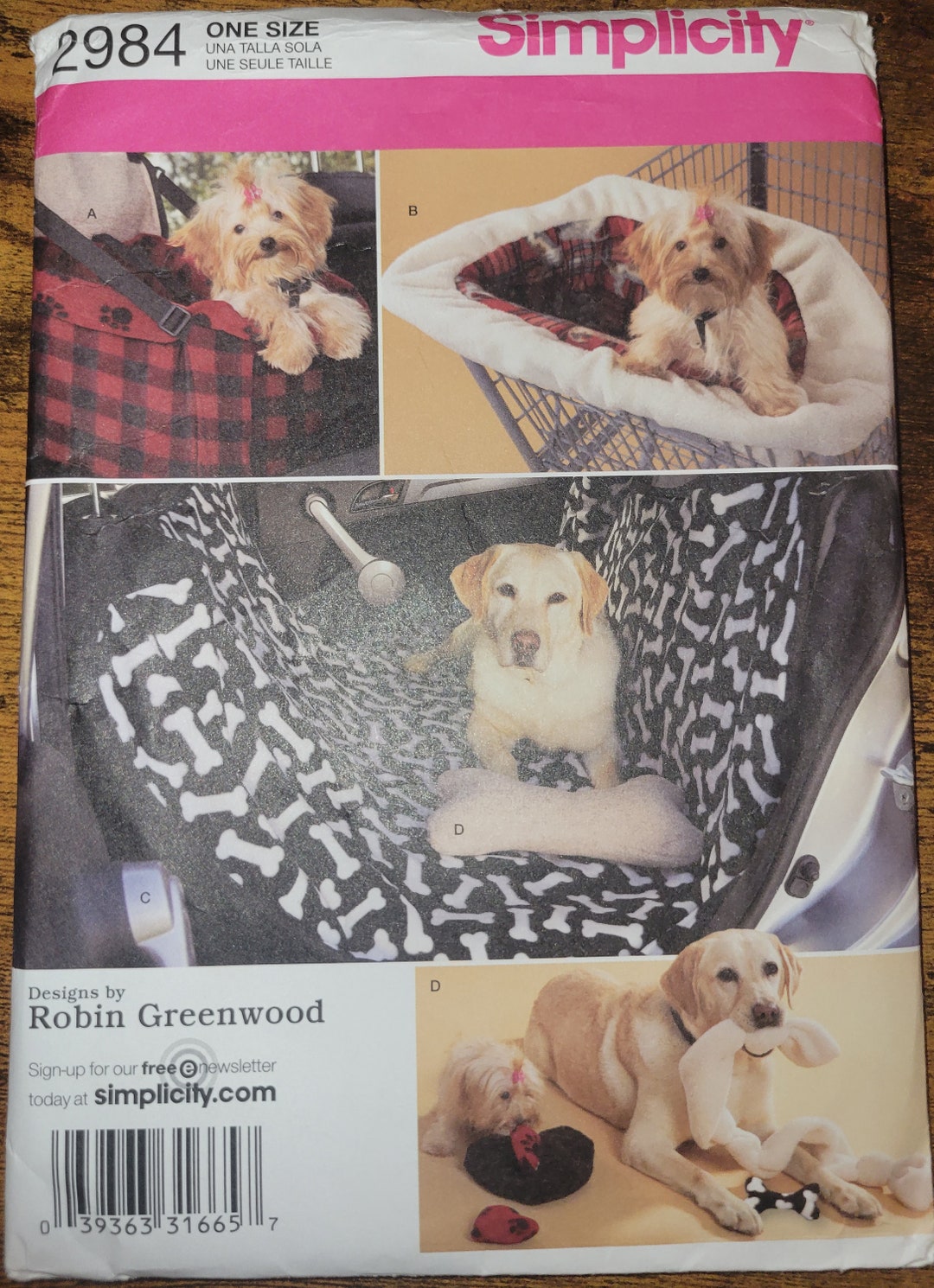 Simplicity Pattern 2984 Dog Travel Accessories - Etsy