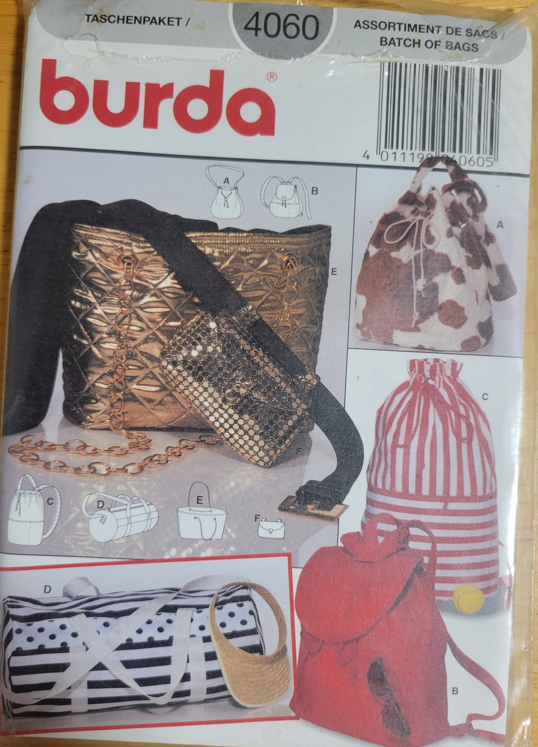 Burda Pattern 4060 Bags Uncut - Etsy