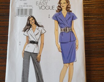 Vogue Sewing Pattern 9480 Misses' Jacket Skirt and Pants 1980's Sizes 8 ...