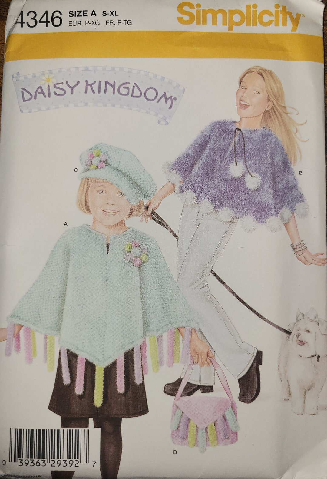 Simplicity Girl's Poncho Hat and Purse Pattern 4346 Uncut - Etsy