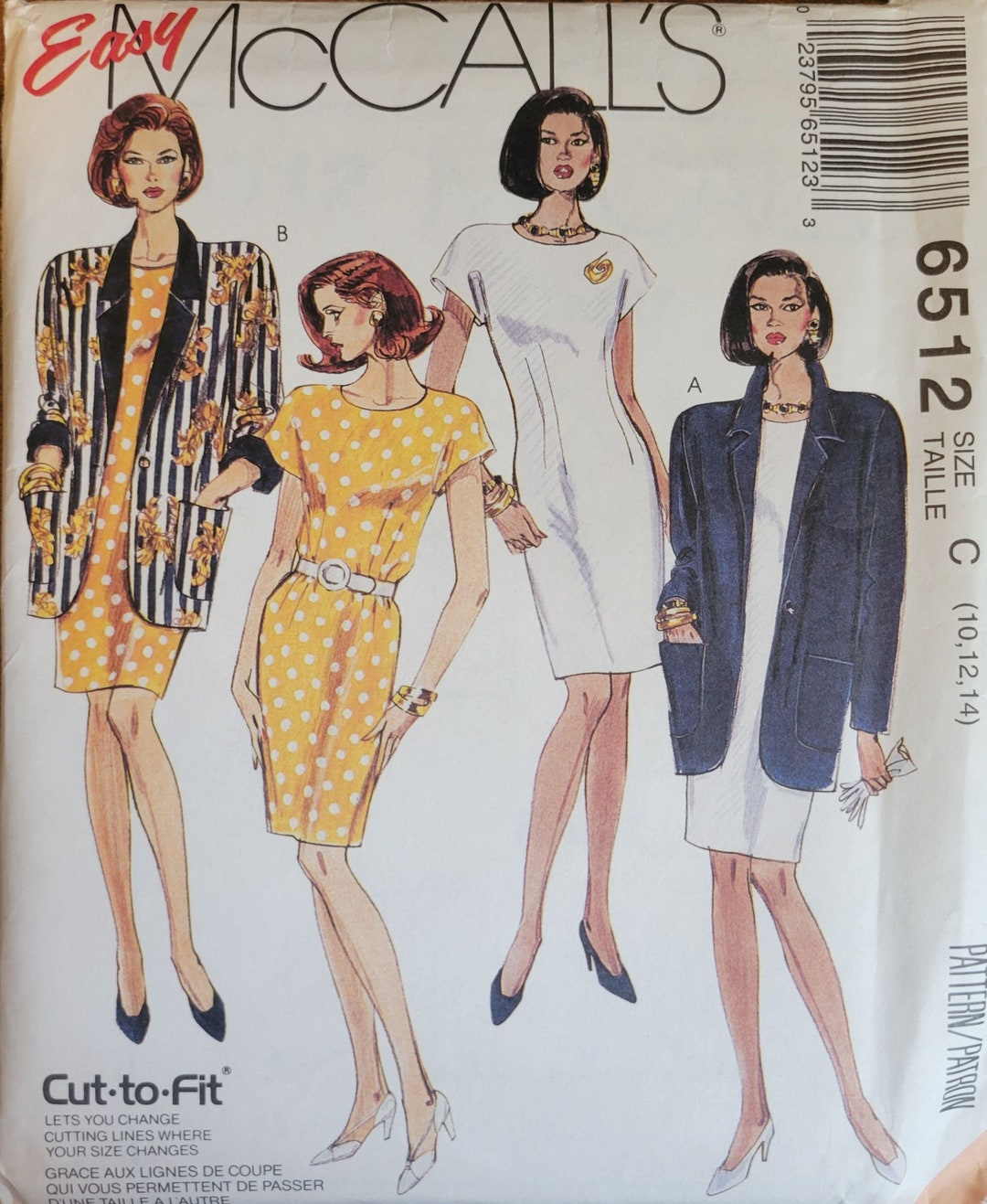 Mccall's Vintage 1993 Jacket & Dress Pattern 6512 - Etsy
