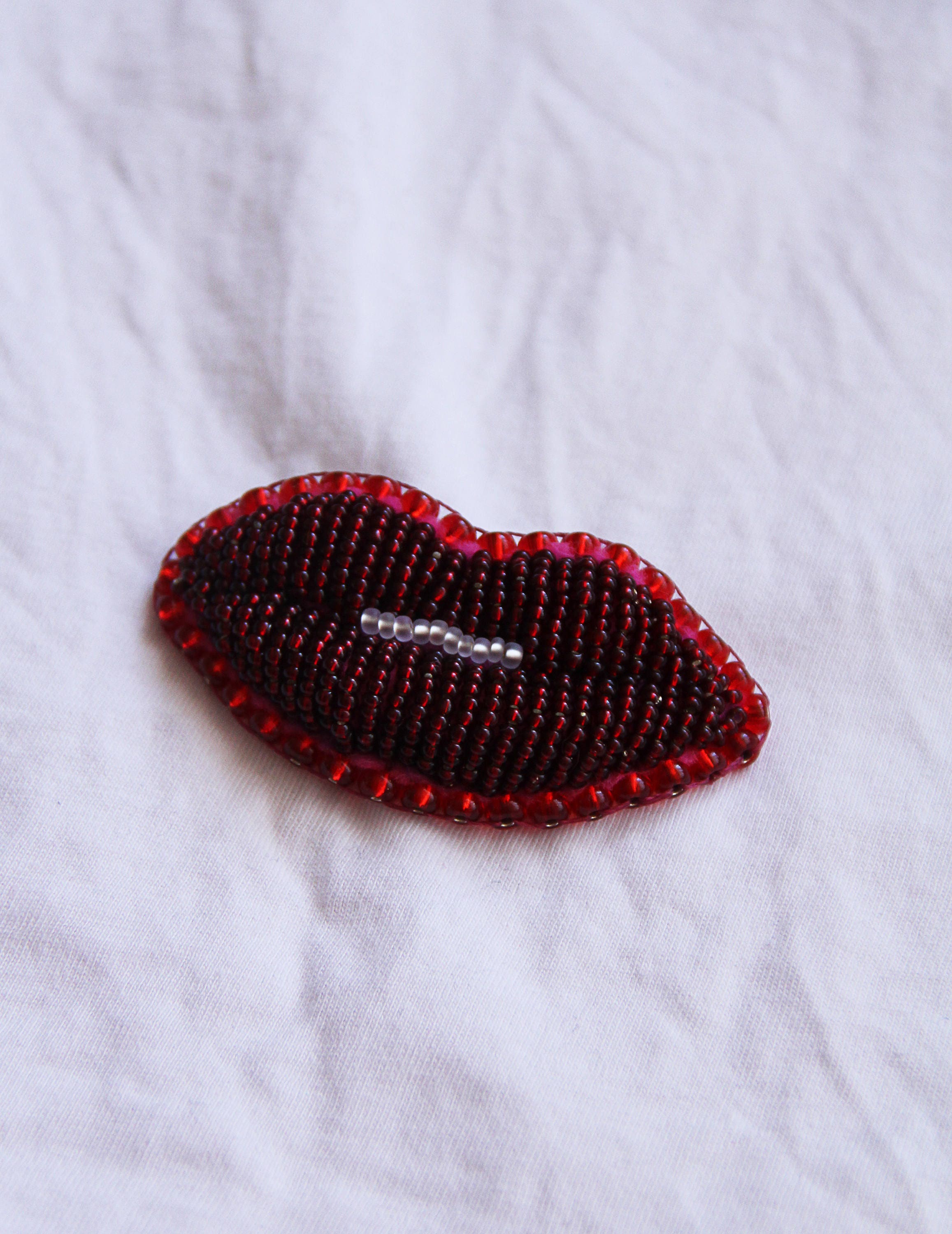 Red Lips Pin Sexy Lip Jewelry For Her Artsy Fashion Brooch Etsy