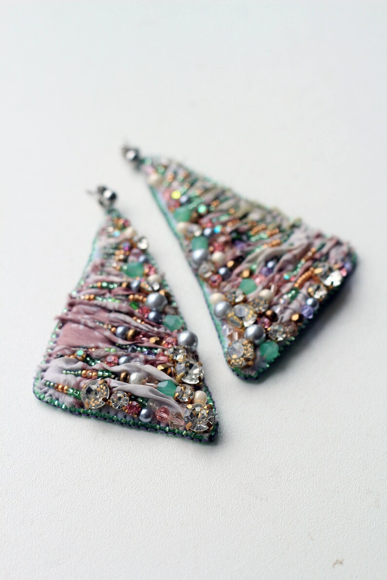 Luxe Silk Earrings / Pink Ethereal Earrings for Bride / - Etsy