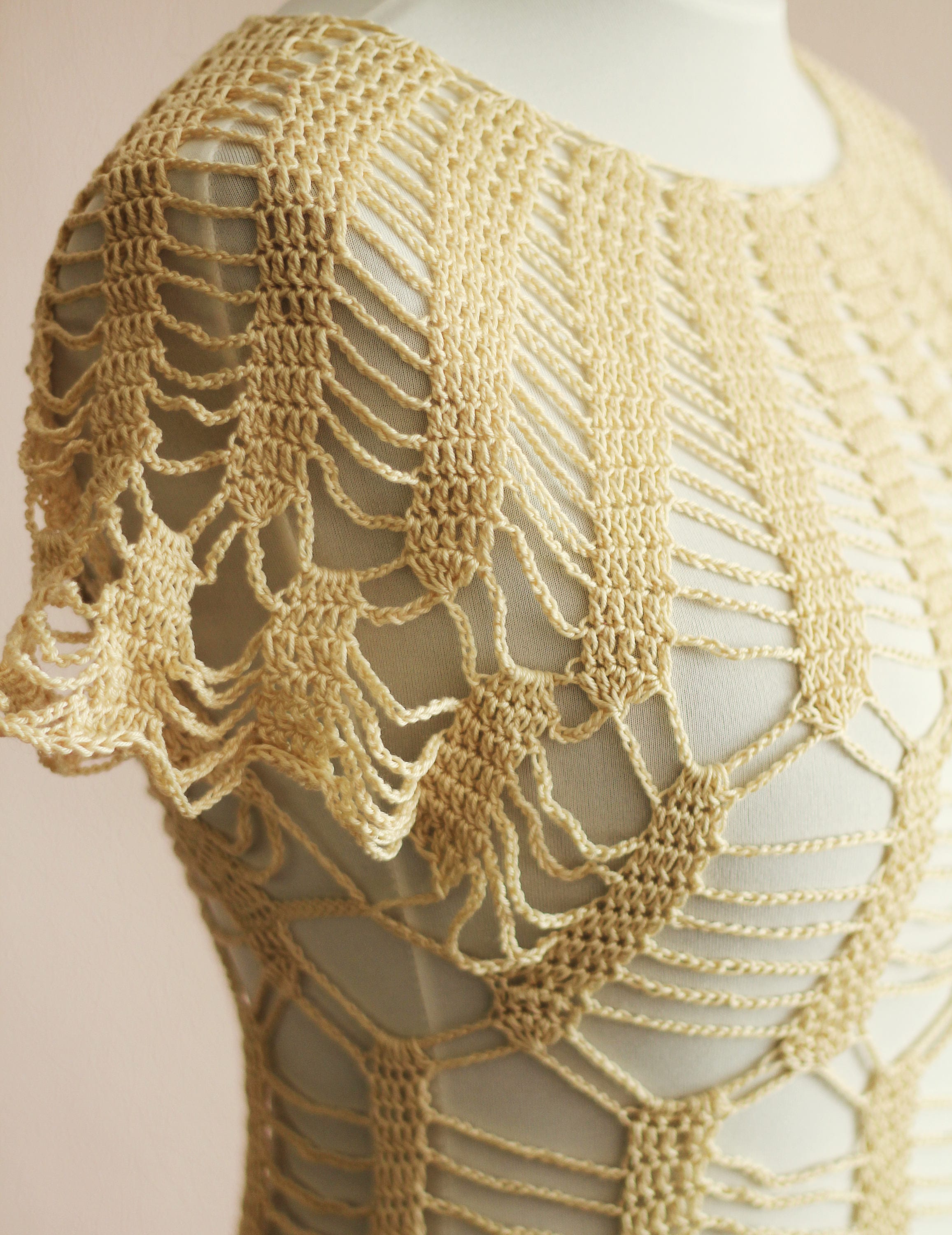 Ivory Lace Top / Hand Crochet Top / White Bat Sleeve Shirt / - Etsy