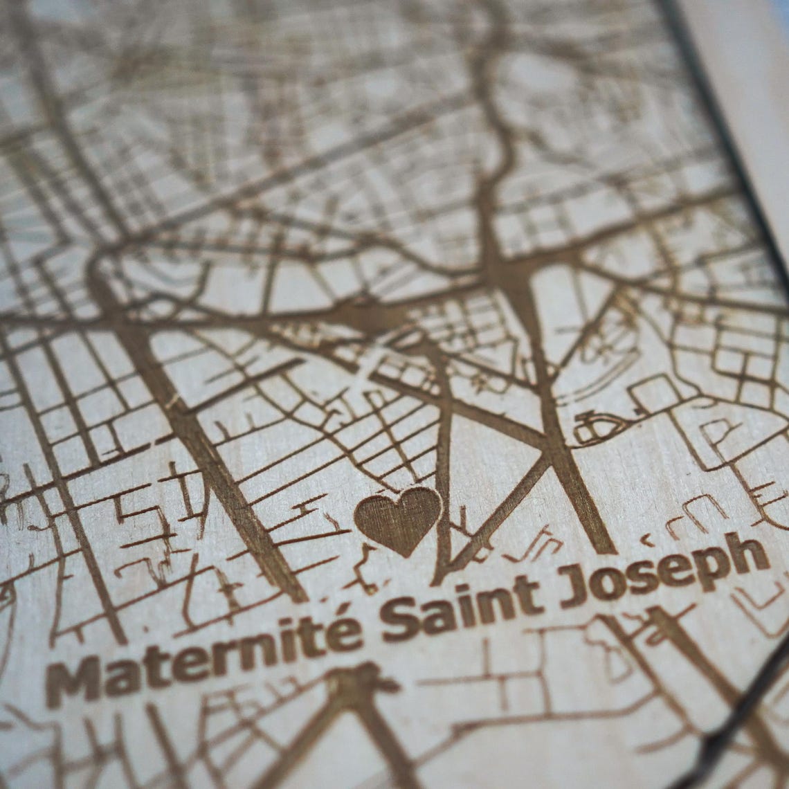 Personalized Baby Birthplace Wooden Map Custom Engraved Place of Birth ...