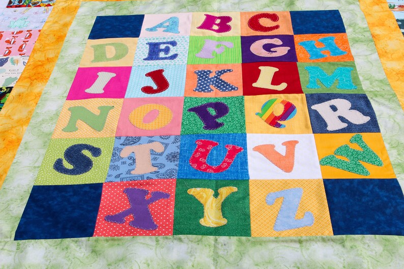 ABC Alphabet Quilt Kit | 40x50 I Spy Quilt Kit | Beginner Applique ...