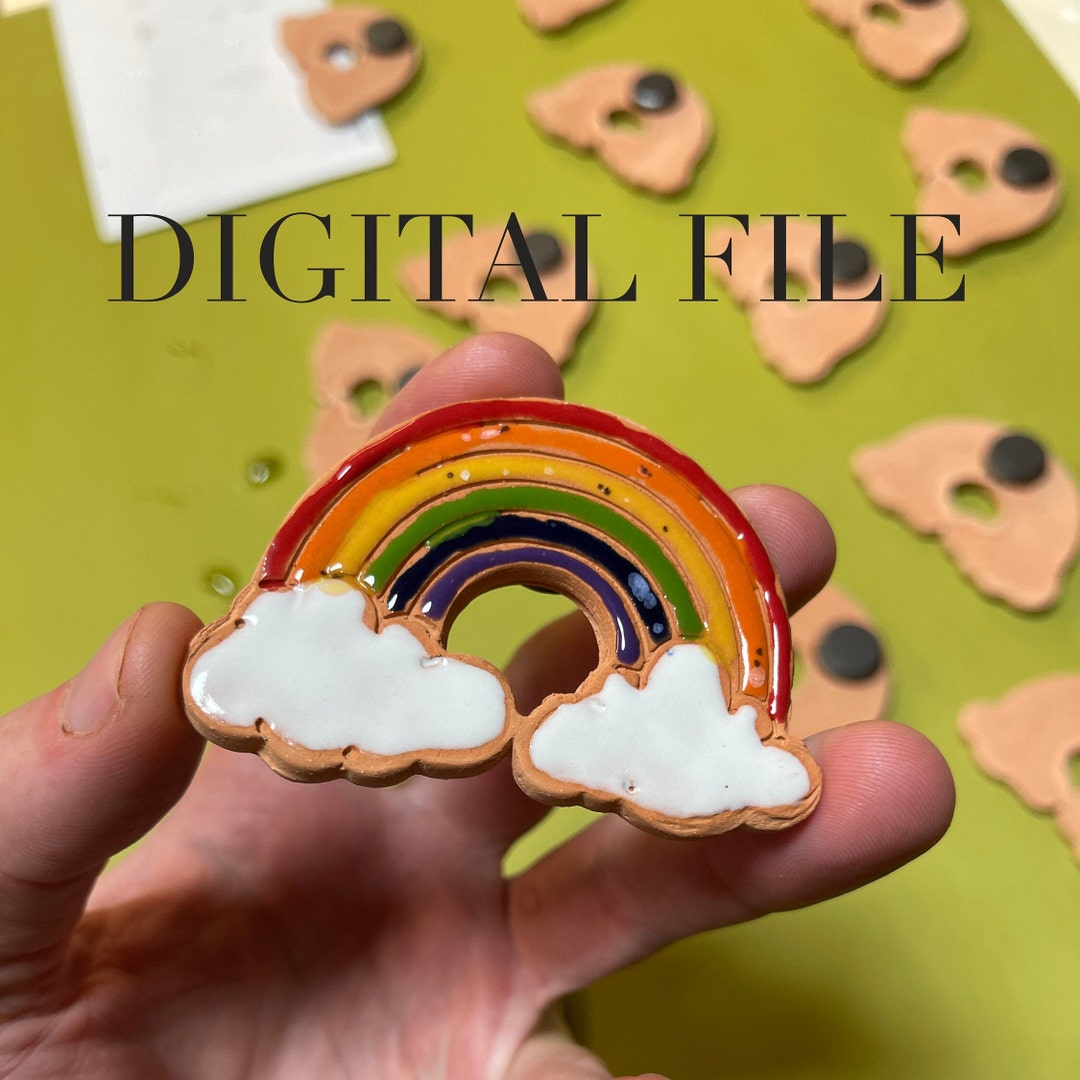 Rainbow Clay Cutter & Stamp - STL File for 3D Printing - Digital ...
