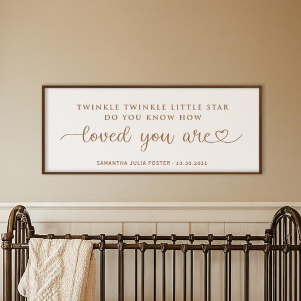 Twinkle Twinkle Little Star Sign – Engraved Nursery Wall Art, Baby ...
