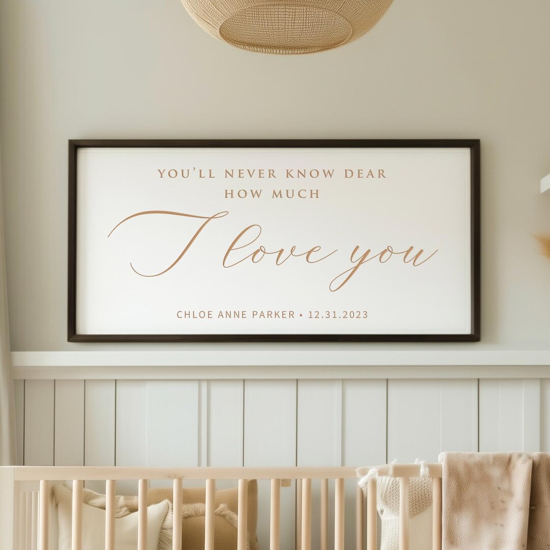You’ll Never Know Dear How Much I Love You Sign – Engraved Nursery Wall ...