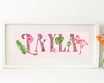 Framed name art | Etsy
