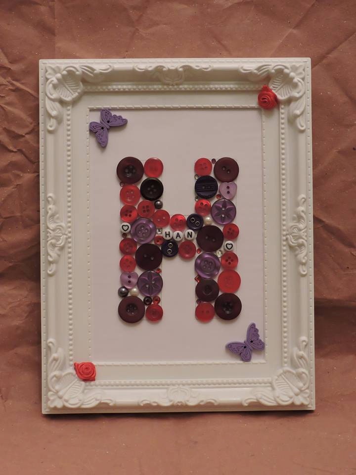 Personalised Button-art Letters on Frame or Canvas - Etsy