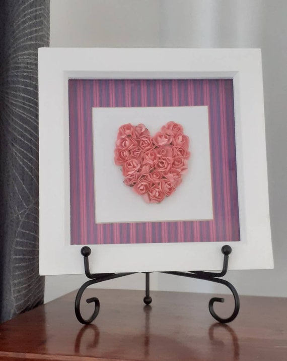 Pretty Pink Paper Rose Heart Frame. Birthday Christmas - Etsy