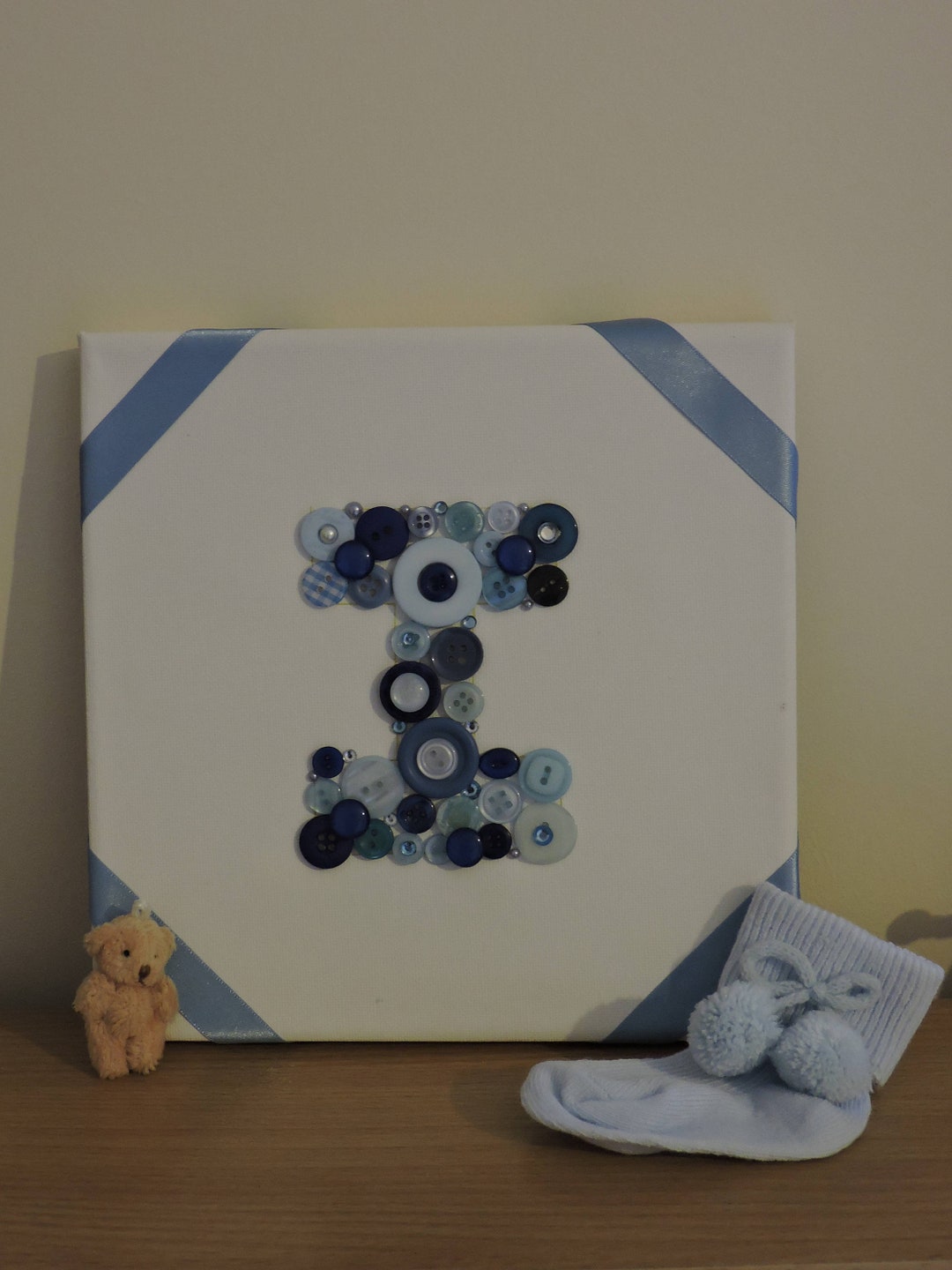 Personalised Button-art Letters on Frame or Canvas - Etsy