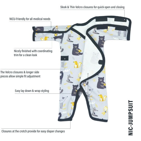Western L/S Nic-jumpsuit - Nicu-friendly Preemie Clothes for Your ...