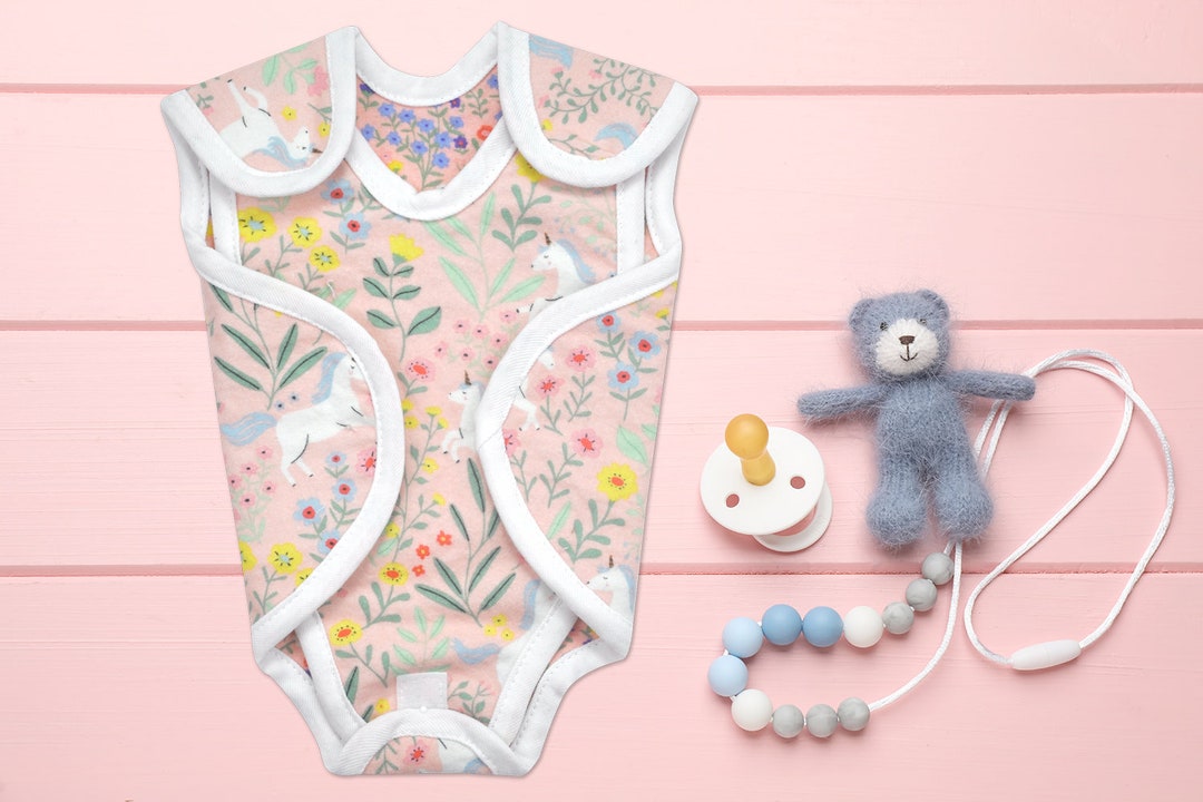 Preemie Girl Unicorn Garden Reversible Nic-suit - Nicu-friendly Preemie ...
