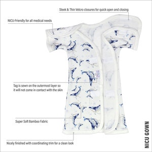 Africa Bamboo NICU Gown—nicu-friendly Preemie Clothes for Your Preemie ...