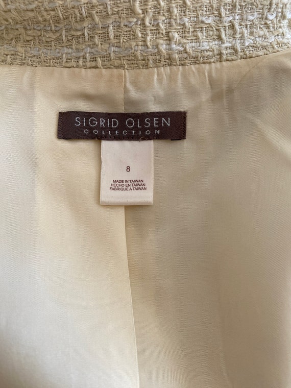Sigrid Olsen Collection Tweed Jacket Cream Colored Si… - Gem