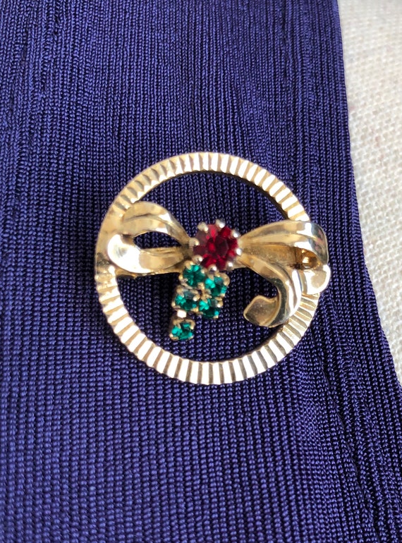 Vintage Christmas Bow Pin - Etsy