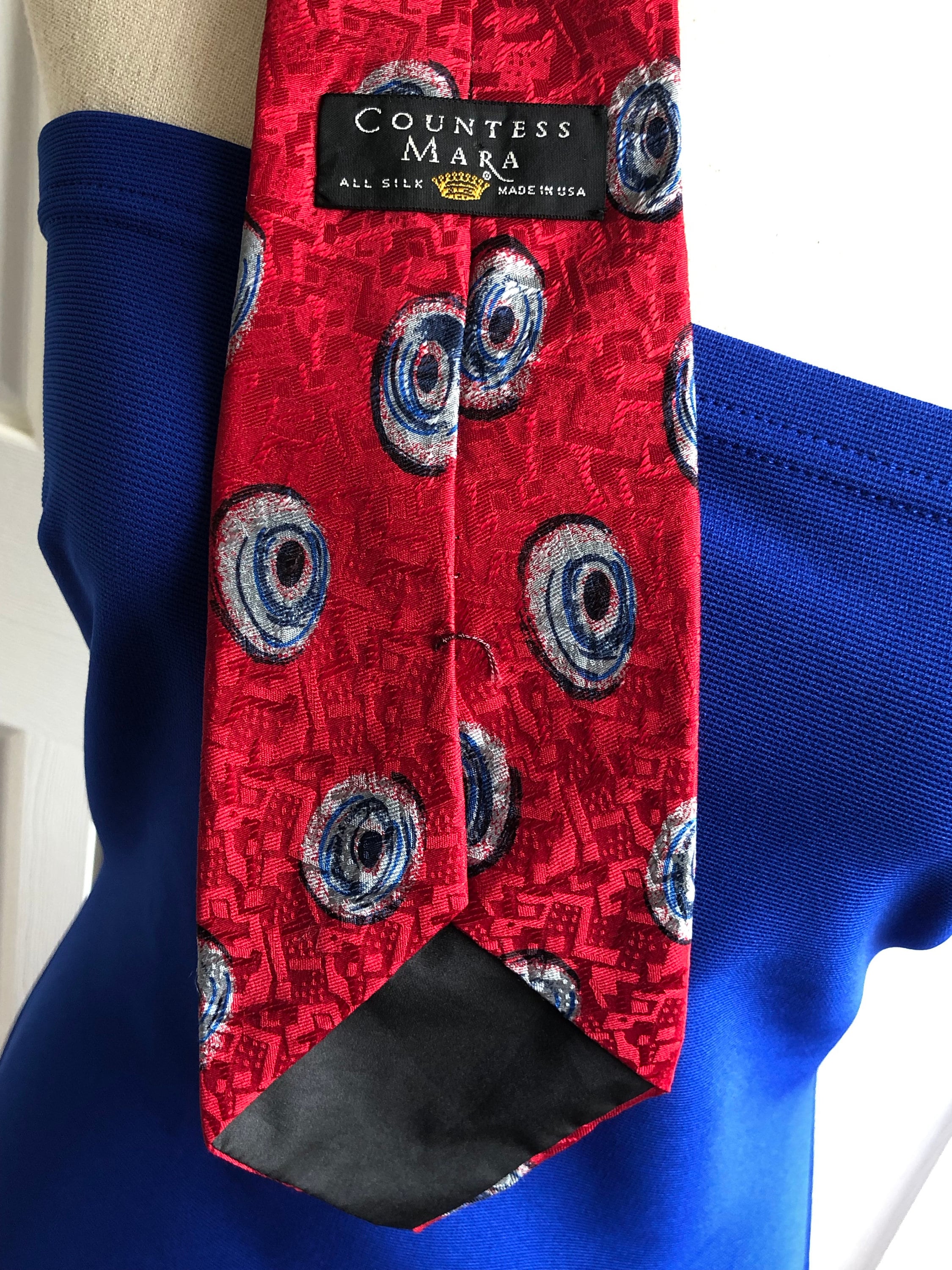 Vintage Countess Mara Red Silk Necktie Made in America - Etsy