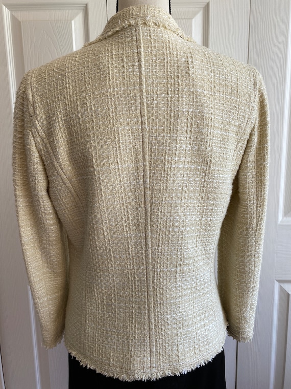 Sigrid Olsen Collection Tweed Jacket Cream Colored Si… - Gem