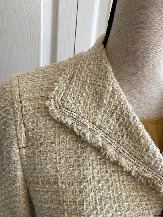 Sigrid Olsen Collection Tweed Jacket Cream Colored Si… - Gem
