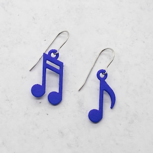 Music Note Earrings, 3D Printed Eighth Note and Sixteenth Note ...