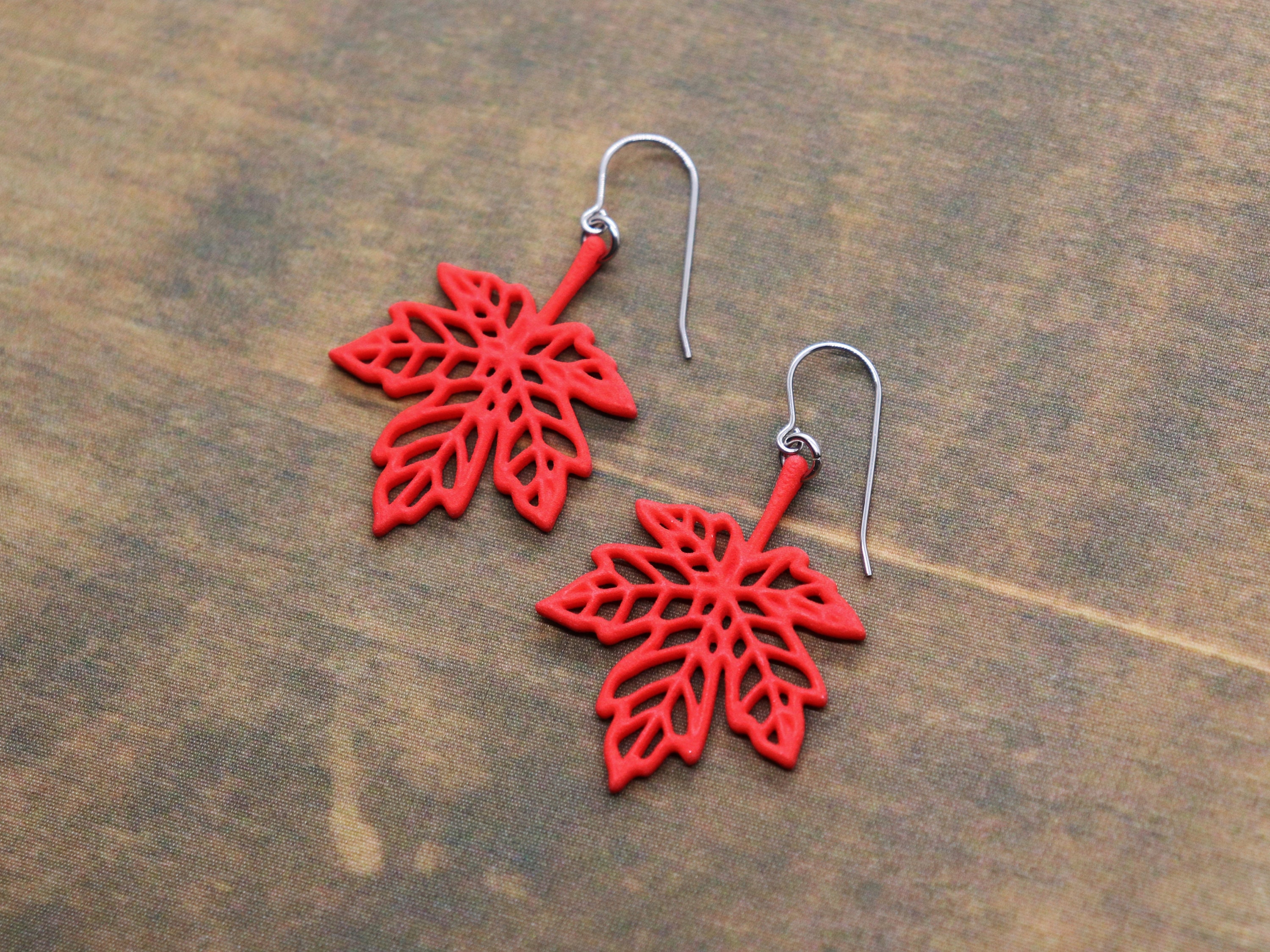 Maple Leaf Earrings: 3D Printed Nylon Silhouette Fall Jewelry - Etsy