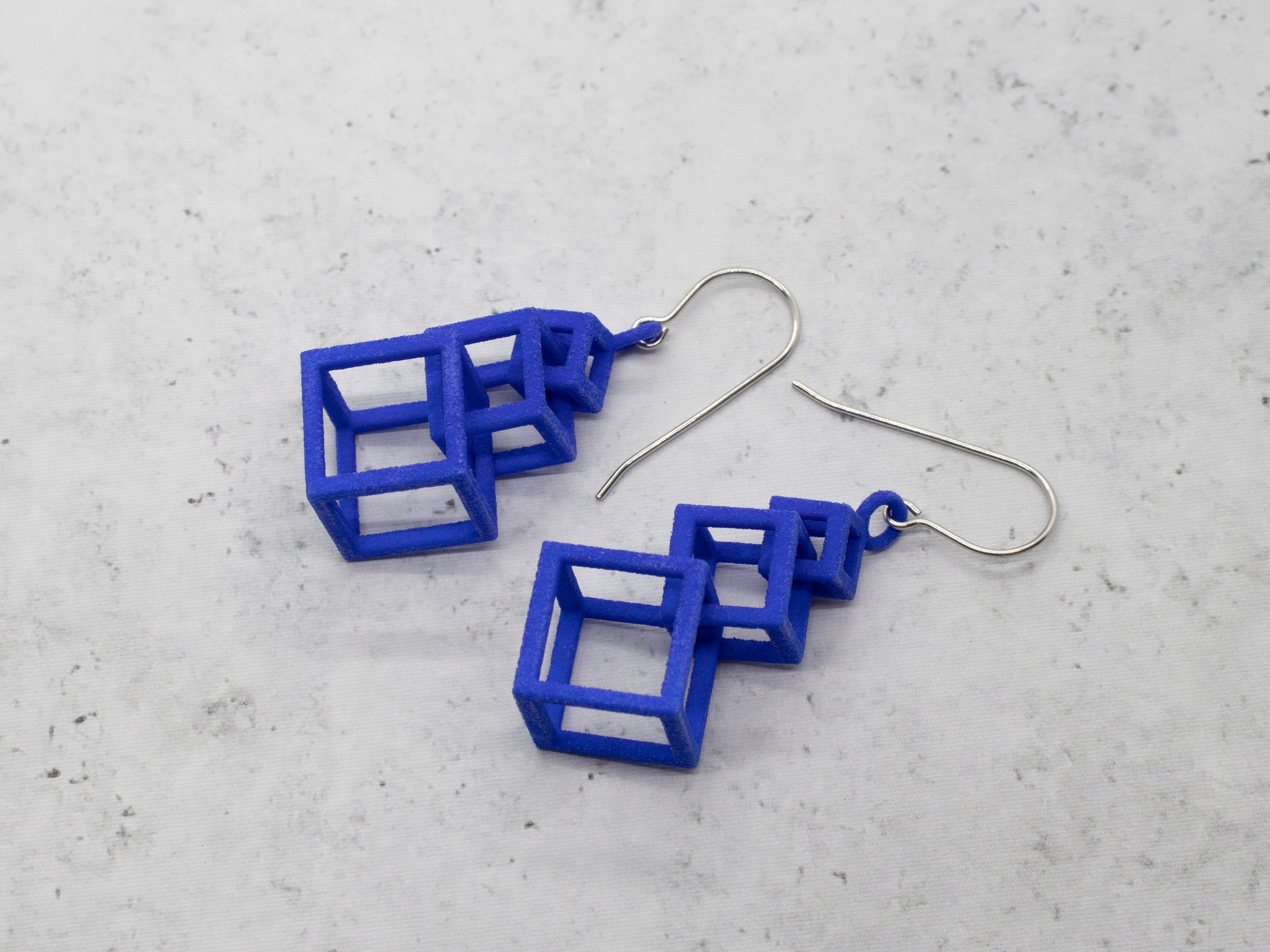 Cubic Cube Earrings: 3D Printed Nylon Geometric, Modern Jewelry for Her ...