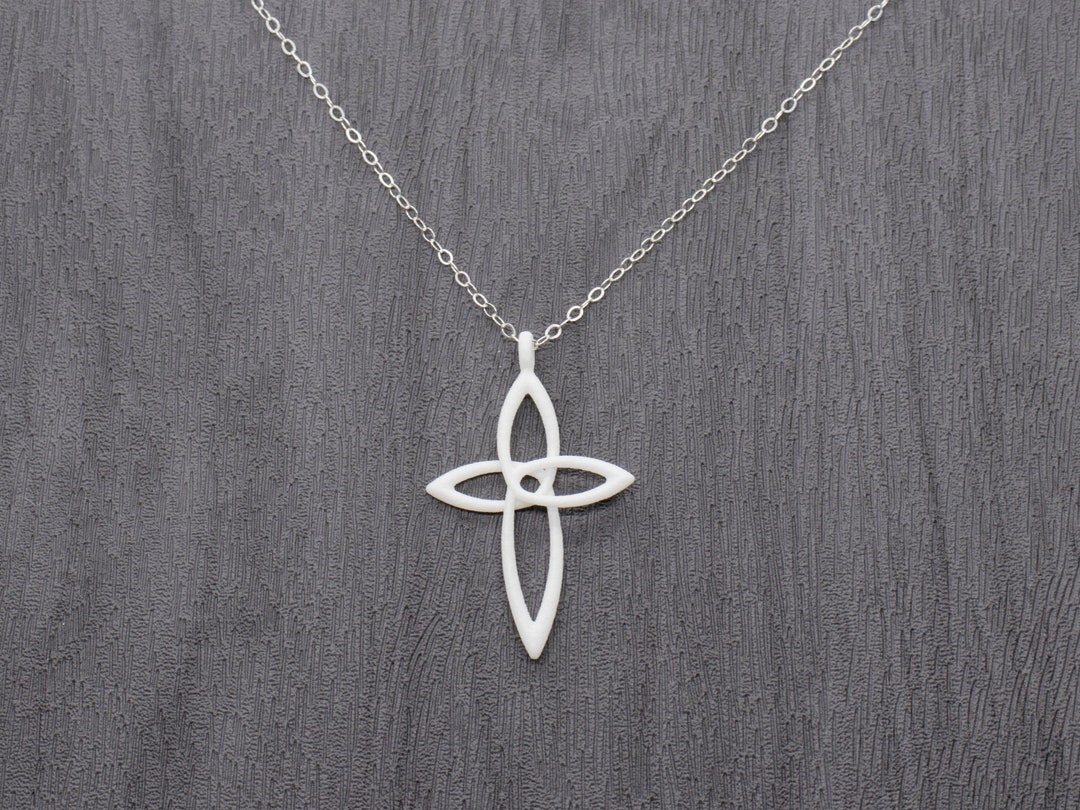 Twisted Cross: 3D Printed Nylon With Sterling Silver Chain - Etsy