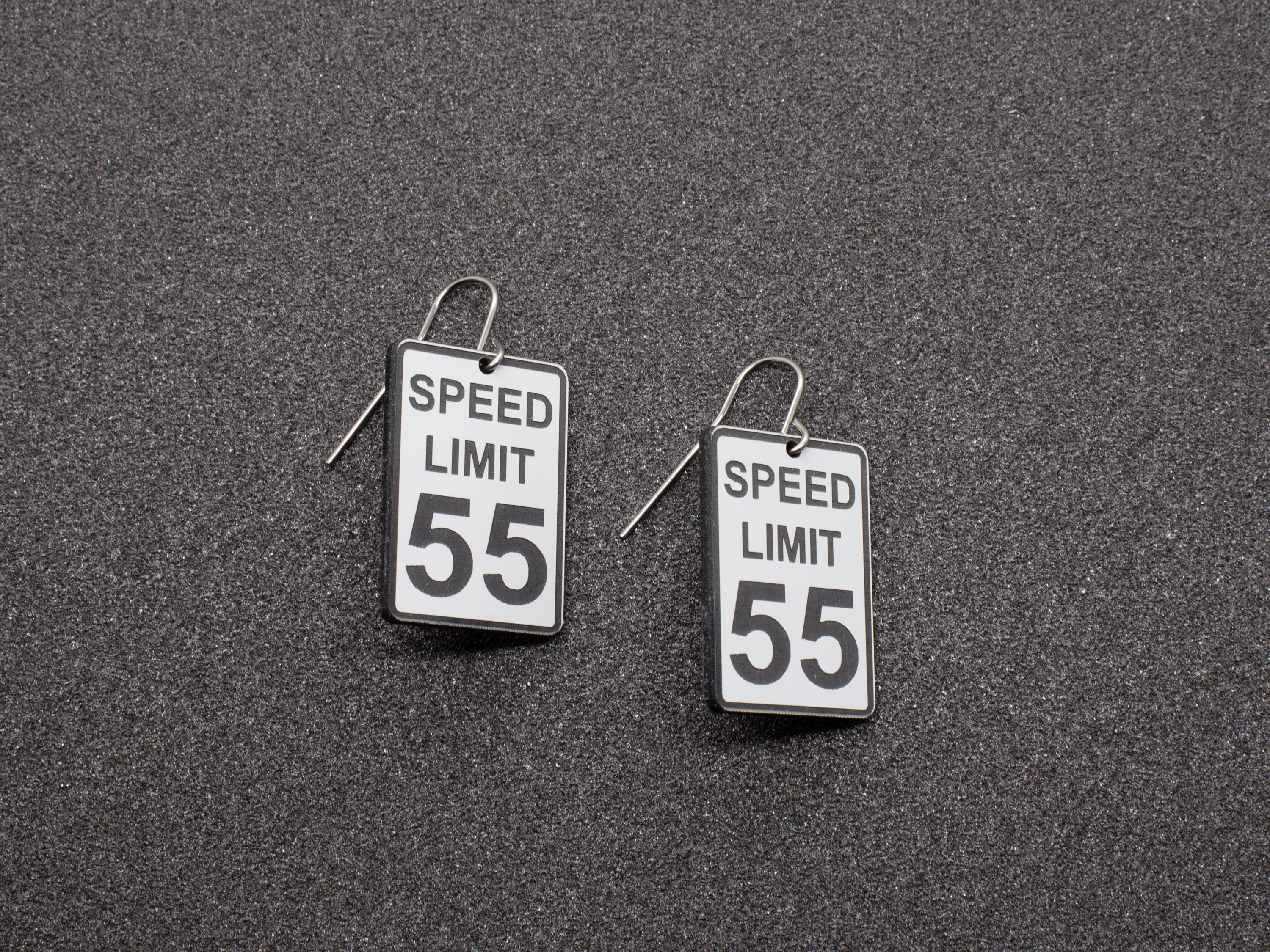 Speed Limit Road Sign Earrings Laser-Cut & Laser-Etched | Etsy