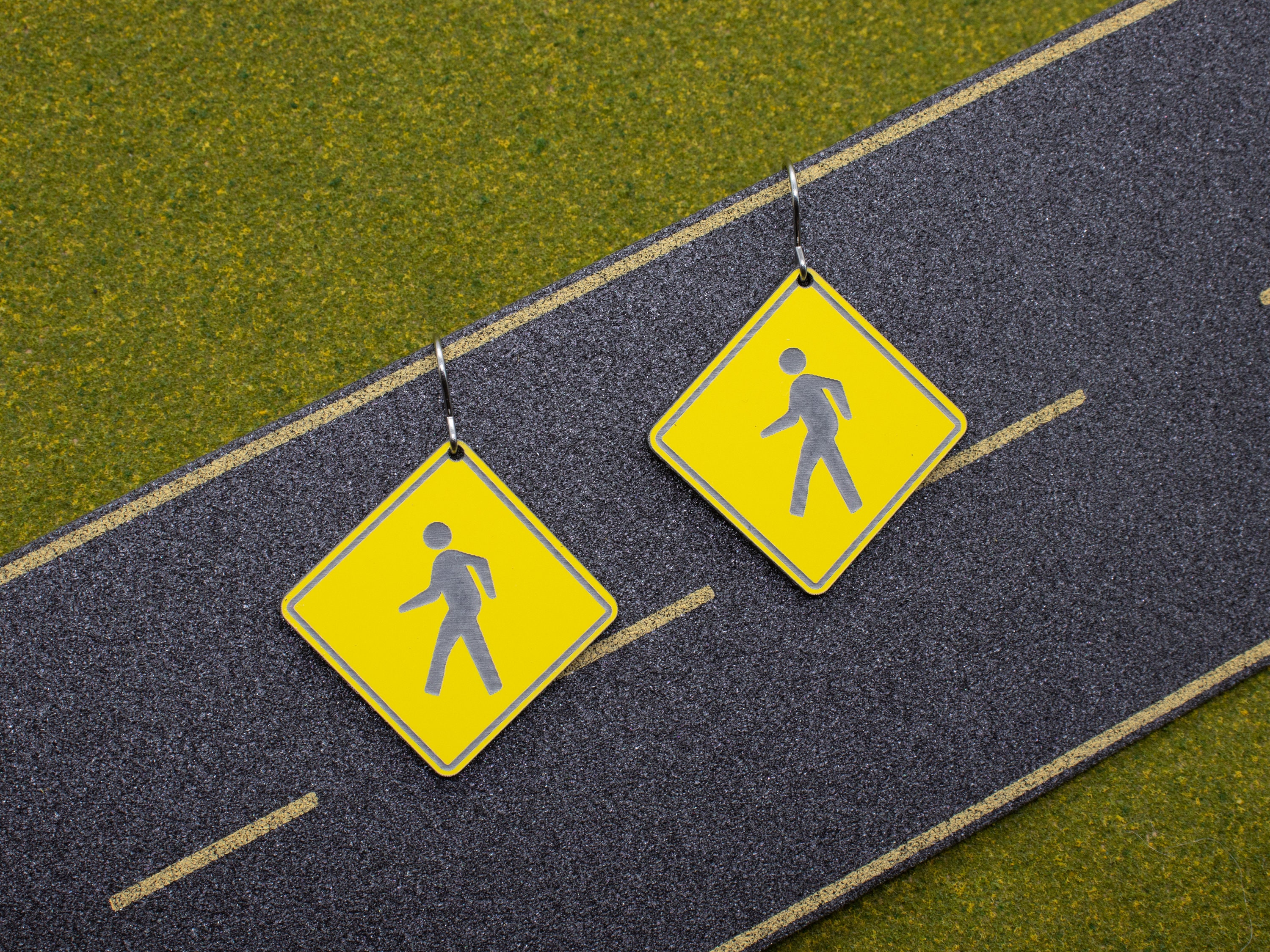 Pedestrian Crossing Traffic Road Sign Laser-cut & Laser-etched - Etsy