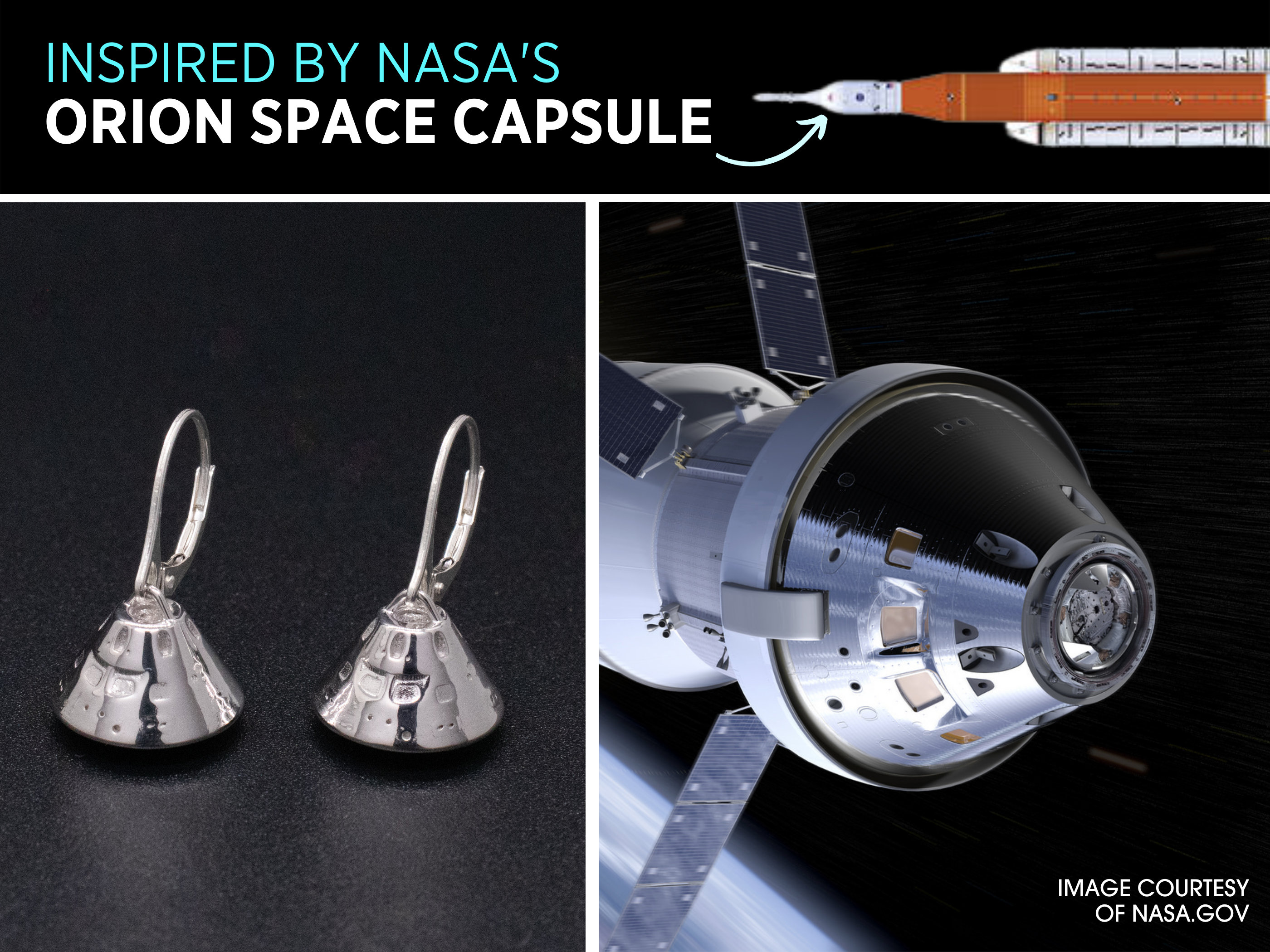 NASA Orion Space Capsule Earrings 3D Printed Artemis Program - Etsy