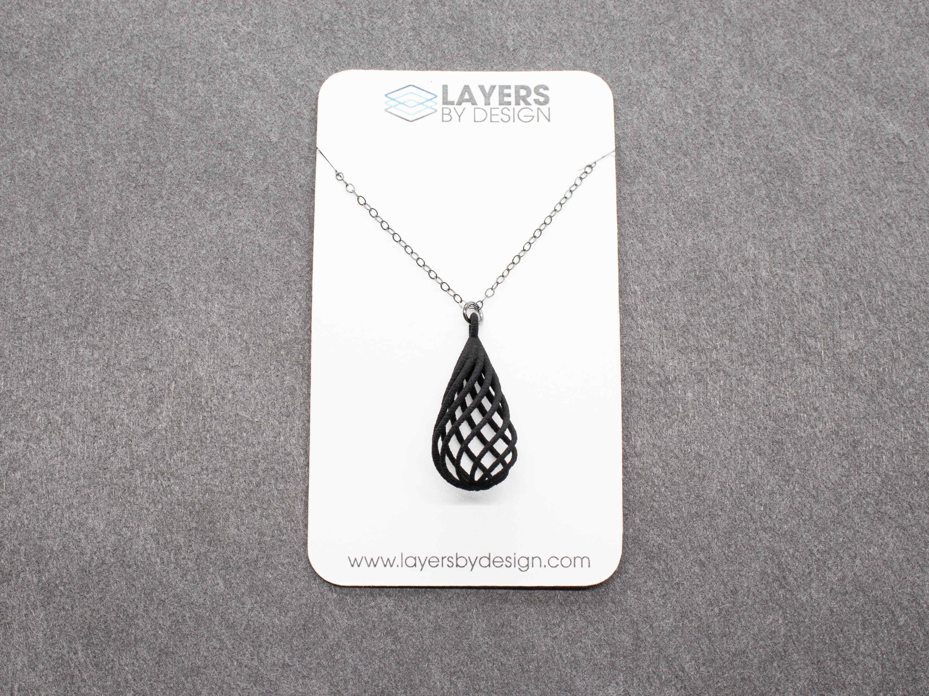 Tapered Swirl Teardrop Pendant: 3D Printed Nylon - Etsy