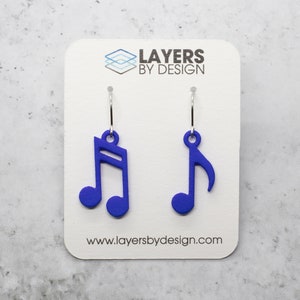 Music Note Earrings: 3D Printed Eighth Note and Sixteenth Note ...