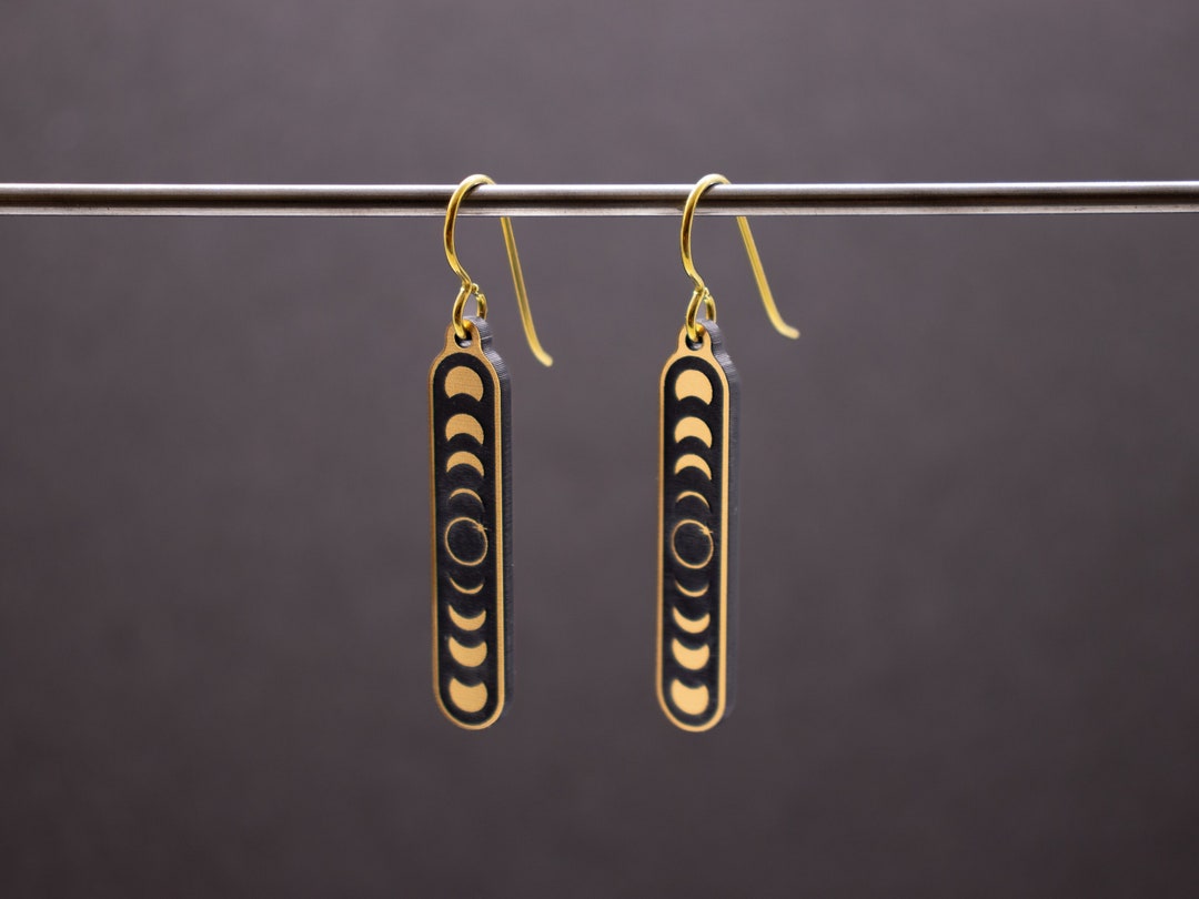 Solar Eclipse Earrings, Solar Eclipse Phases, Timeline of Solar Eclipse, Gold Space Jewelry ...