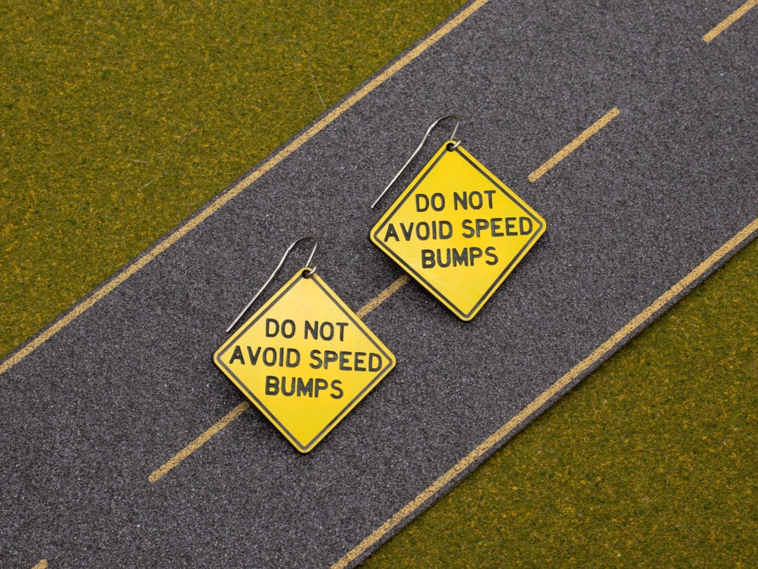 Do Not Avoid Speed Bumps Road Sign Earrings: Girlfriend Gag Gift, Road ...