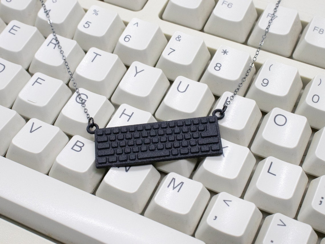 Computer Keyboard Necklace 3D Printed Black Nylon Tech Gift | Etsy